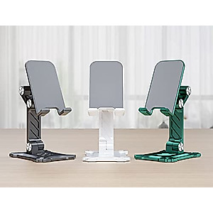 ZiXuan Cell Phone Stand for Desk.Desktop Office Phone Stand Alloy Foldable Angle&Height Adjustable Phone Holder Compatible with 4.7inch-13inch Smartphone/iPad/Tablet. (Green)