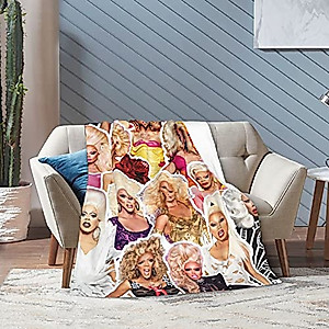 Blanket RuPaul Drag Race Soft and Comfortable Warm Fleece Blanket for Sofa,Office Bed car Camp Couch Cozy Plush Throw Blankets Beach Blankets
