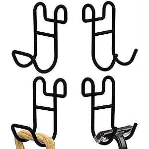 Jovware Shower Caddy Hook Helmet Fence Hooks Hook Caddy Hooks for Hanging Wires Hooks for Wire Shelves Heavy Duty Rustproof Hook Utility Hooks 4 Pack Black