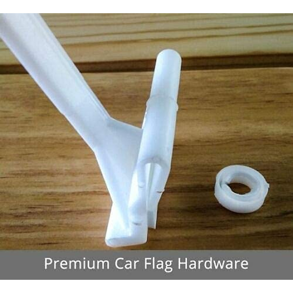 Solid Red Car Window Clip Flag Fade Resistant Vehicle for Patriotic, Sports Events, Parades - Premium - Double Side Printing (Pack of 100)