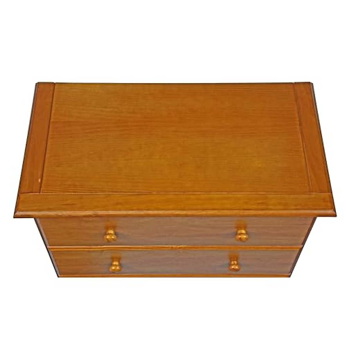 Copper Grove Palace Imports 100% Solid Wood 5-Drawer Chest with Metal or Wooden Knobs Honey Pine Stained Light Wood