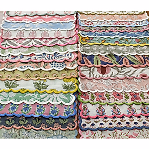 Ridhi Cloth Napkins 100% Pure Cotton Farmhouse Wedding Dinner Napkins for Halloween, Thanksgiving, Holiday Daily Wedding uses Napkins (6-20"x20" Dinner Napkin, Mix Random)