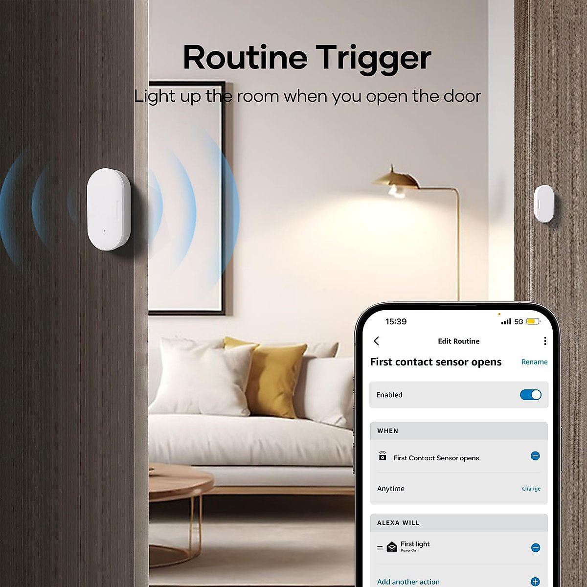 OUVOPO Zigbee Door Sensor 4 Pack, Mini Smart Door Sensor, Home Automation, Kid Safety, Work with Alexa, SmartThings, Home Assistant, Aeotec, Hubitat, Homey with Build-in Zigbee Hub, Hub Required
