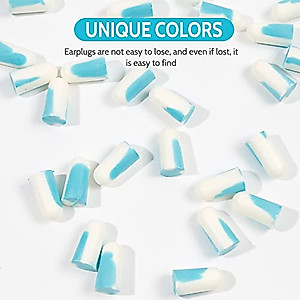 LYSIAN Ultra Soft Foam Earplugs 5 Pairs, 38dB SNR Ear Plugs for Sleeping, Snoring, and Loud Events (Blue/White)