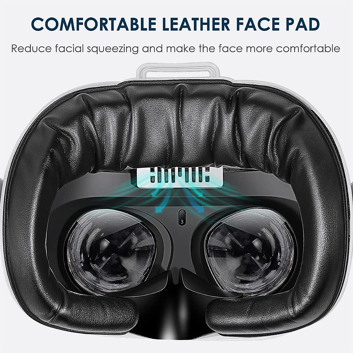 KKCOBVR K2 Face Cover with PU Leather Facial Interface Only Compatible with Meta Quest 2 Accessories Relieve Lens Fogging and Replace Fits with Oculus Quest 2 Elite Head Strap