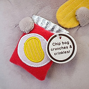 GUND Pusheen Snackables Potato Chip Cat Plush Stuffed Animal, Gray, 9.5"