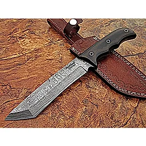 Poshland TR-170 Custom Handmade Damascus Steel 10 Inches Tanto Knife - Perfect Grip G10 Handle