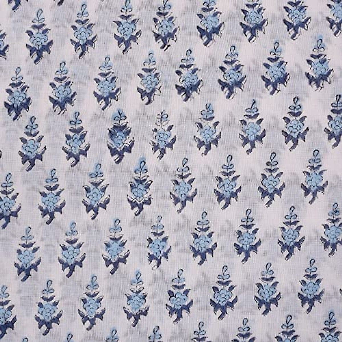 Trade Star 3 Yard Hand Block Print Fabric Indian Ethnic Natural Running Fabric for Sewing 100% Cotton Fabric by The Yard Floral Print Fabric for Crafting Dressmaking (Pattern 11)