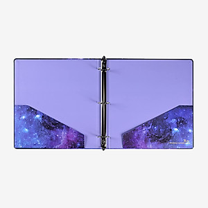 SUIN 1-inch 3 Ring-Binder with Pockets 1'' Round Ring Binders for School Holds US Letter Size 8.5'' x 11'' 200 Sheets for Office/Home/Back to School/Campus, 2 Pack