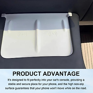 QUICTO Center Console Silicone Mat,Car Interior Accessory for 2021-2023 Tesla Model 3 Model Y (White)