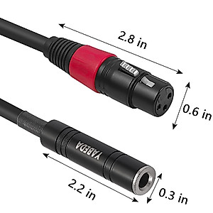 YABEDA XLR to 1/4 Cable,Balanced XLR Female to 1/4" Female Stereo Audio Adapter,3 Pin Female XLR to Quarter inch TRS Connector Converter Interconnect Cable - 1.6 Feet