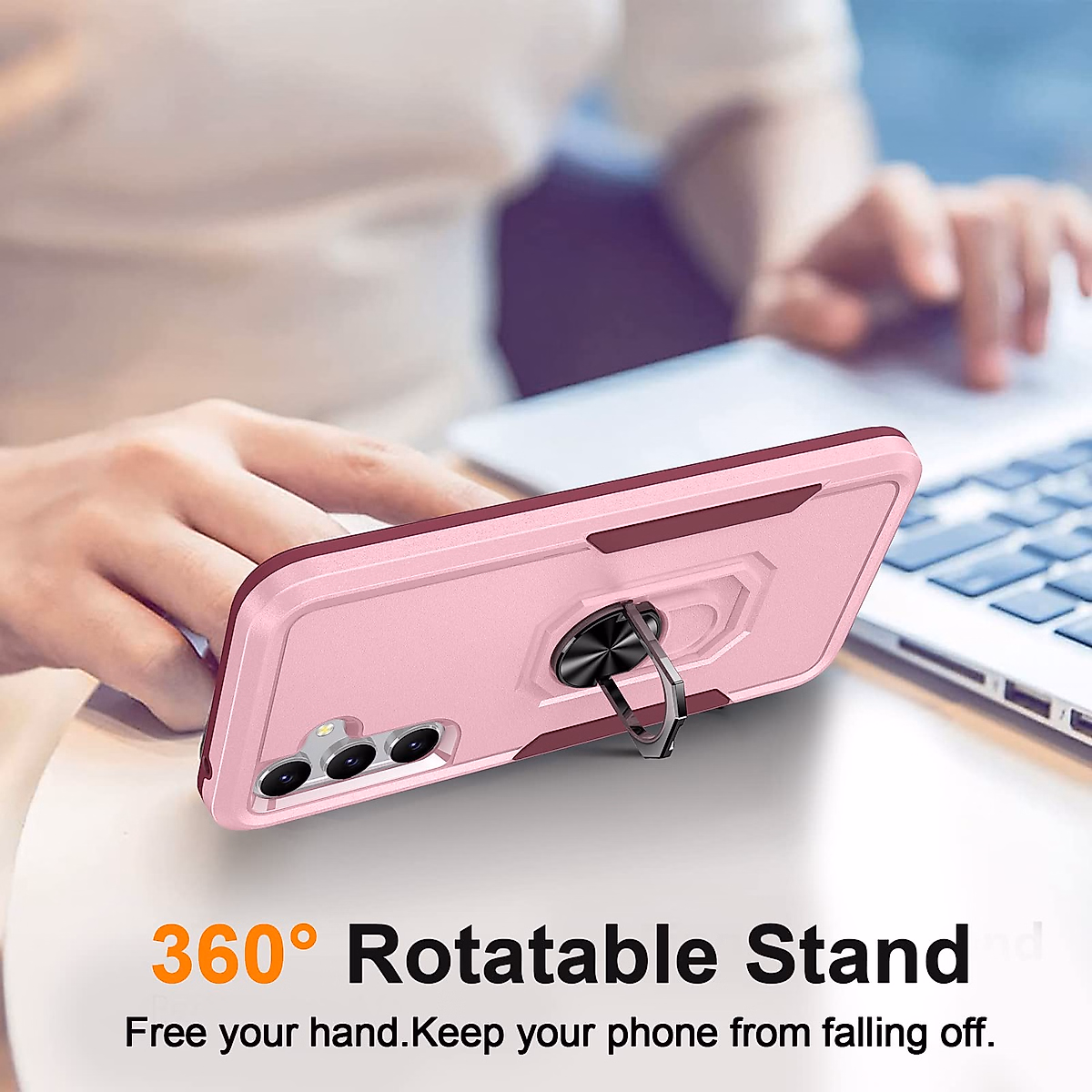 Oneagle for Samsung Galaxy A54 5G Case,[4 in 1] Galaxy A54 5G Case with [2Pcs Tempered Glass Screen Protectors][360°Rotatable Kickstand] 10FT Military Shockproof Rugged Samsung A54 5G Phone Case 6.4"