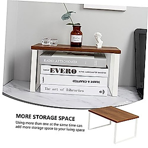 OKUMEYR 1pc Wrought Iron Storage Rack Kitchen Rack Desktop Organizer Shelf Storage Holder Multifunctional Sundries Storage Stand Space-saving Shelf Tabletop Storage Shelf Desktop Rack Wood