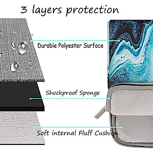 MOSISO Laptop Shoulder Bag Compatible with MacBook Air/Pro, 13-13.3 inch Notebook, Compatible with MacBook Pro 14 M4 M3 M2 M1 2025-2021, Creative Wave Marble Carrying Briefcase Handbag Sleeve Case