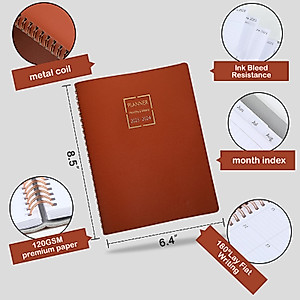 Q.Z.Art Monthly and Weekly Planner, July 2023 - June 2024 Calendar Notebook - Soft Leather Cover Daily Planner Monthly Planner Academic Planner with Schedule Book