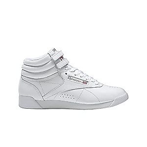 Reebok womens Freestyle Hi Sneaker, White/Silver 2, 7.5 US