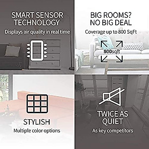 Alen BreatheSmart 45i Quiet HEPA Air Purifier, 800 SqFt Medical Grade Filtration, 99.9% Particle Removal, Allergies, Dust, Mold, Household Odor, Smoke, Long Filter Life, Weathered Gray