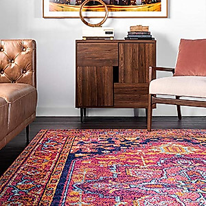 nuLOOM Jaclyn Bohemian Medallion Area Rug, 5' x 7' 5", Pink