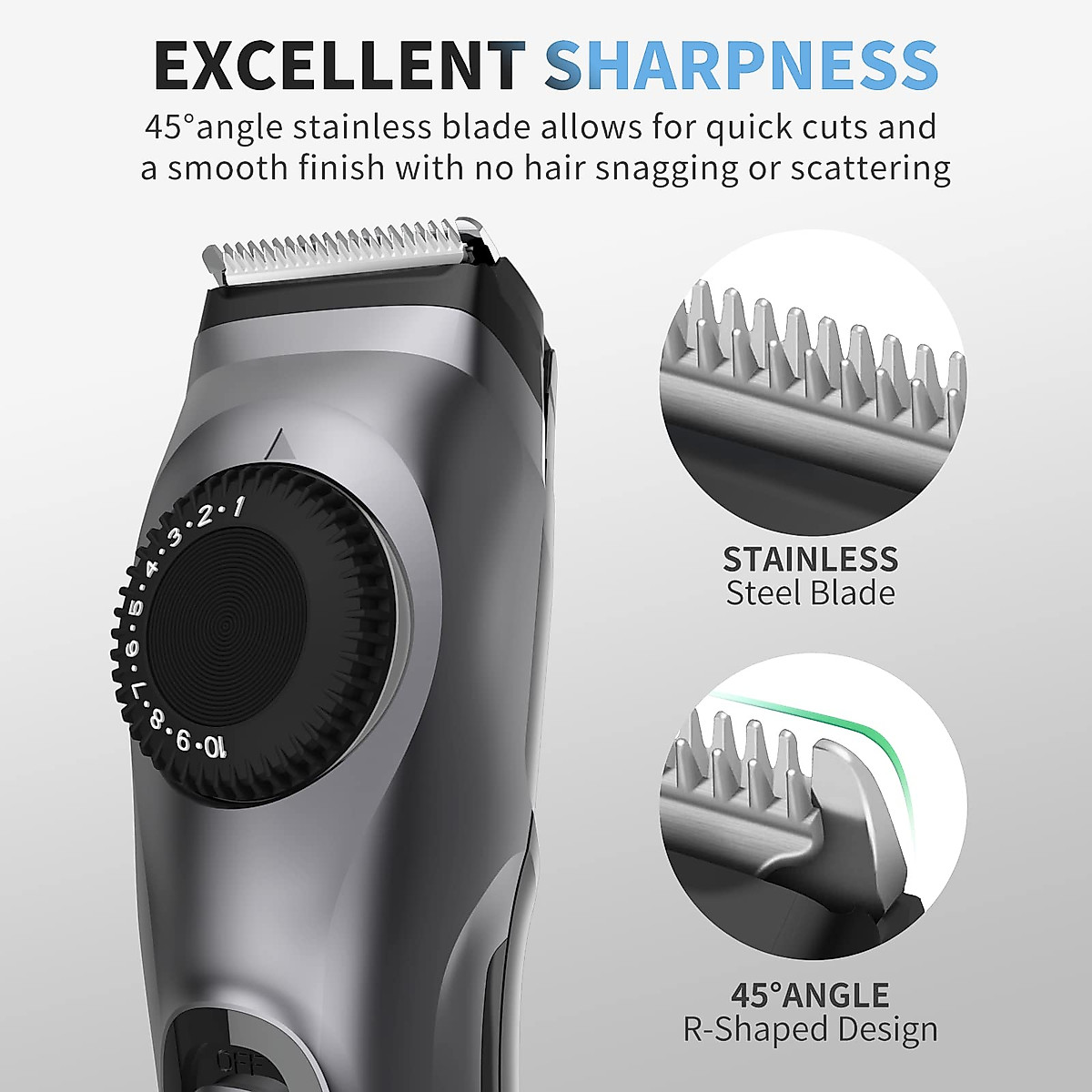 GAERUO Beard Trimmer for Men, Precision Adjustable Trimmer, 38 Length Level Detail Trimmer Hair Clippers, Fast USB Cordless Rechargeable Mens Trimmer Grooming Kit for Body Face Mustache Hair