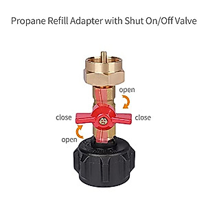 QCC1 Propane Refill Adapter with On/Off Control Valve, QCC1 Propane Refill Pressure Adapter Couple for Camping Grill 1LB Bottle Tank 20~40LBS Cylinder