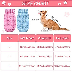 Pedgot 4 Pieces Dog Sweater Dog Winter Clothes Knit Turtleneck Pet Sweater Classic Pet Cable Knit Winter Coat Warm Dog Sweatshirt Pullover for Medium Dogs (M)