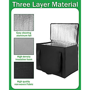 Colemoly Reusable Grocery Bags 4 Pack Shopping Bags Insulated Bag (Black 16x13x10 inch)