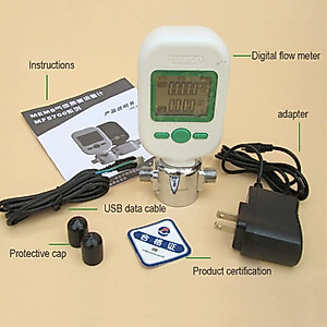 Gas Flow Meter Tester, Digital Portable Gas Mass Air Flow Rate Meter MF5712 MF5706 (0-20L/Min)
