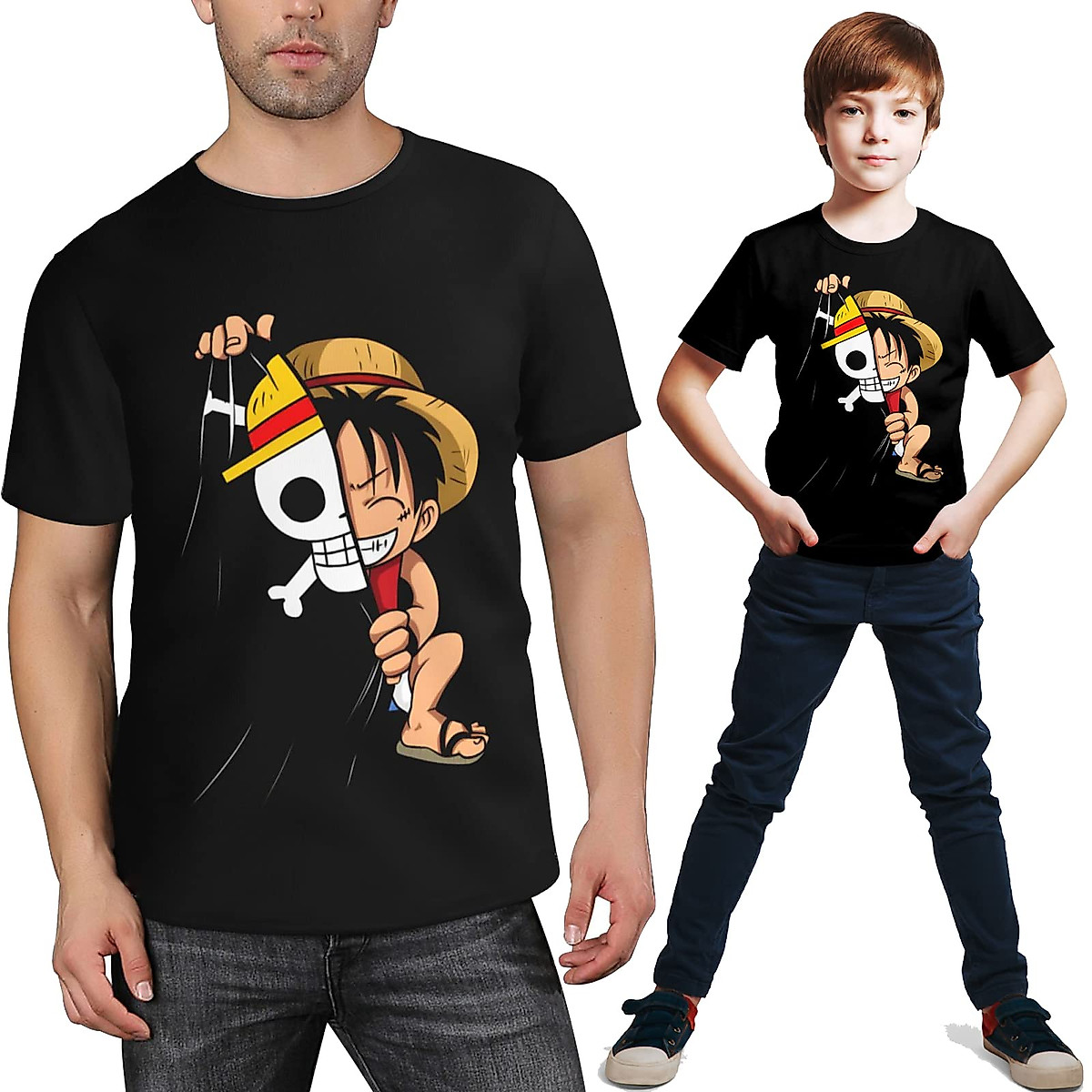 Anime T-Shirt Straw Hat Short Sleeve for Youth Men Women Kids Boys Girls 1M