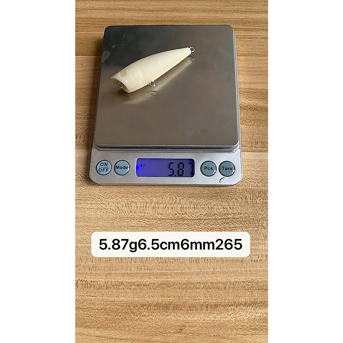 10PCS Unpainted Lure Blanks 5.87g 6.5cm with 6mm Free Fishing Eye Crankbait Baits Simulation Blank Body Clear Hard Baits Trout Salmon Minnow Lure Popper Lures Topwater Freshwater 265