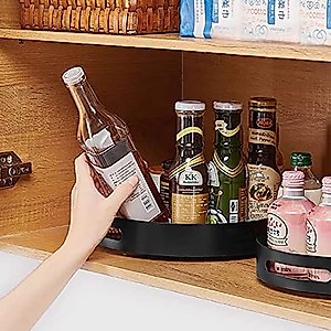 Lazy Susan Organizer, LALASTAR Lazy Susan Turntable for Cabinet, Metal Lazy Susan Kitchen Spice Rack Organizer, Black Lazy Susan for Countertop, Panty, Refrigerator, 11.5"