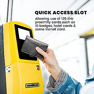 PUNCUBE Minimalist Wallet with Key Holder and Phone Stand Rfid Blocking Wallet for Men and Women (Black)