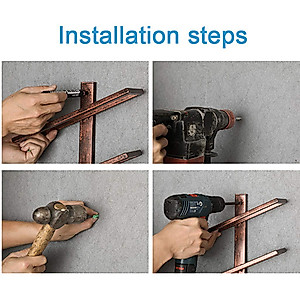 Metal Wall Wine Rack, Wall-Mounted Wine Rack with Bottle & Glass Holder,Metal Hanging Wine Holder,Floating Bottle Storage Rack,Stemware Racks Organizer, Gold, 4 Bottles