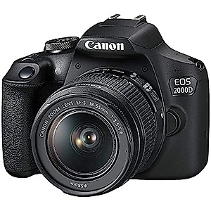 Canon Intl. Canon EOS 2000D / Rebel T7 DSLR Camera with Canon EF-S 18-55mm F/3.5-5.6 III Zoom Lens, Bundle Including 64GB Memory Card, Bag, Tripod, Flash, Filters and More (Large Kit)