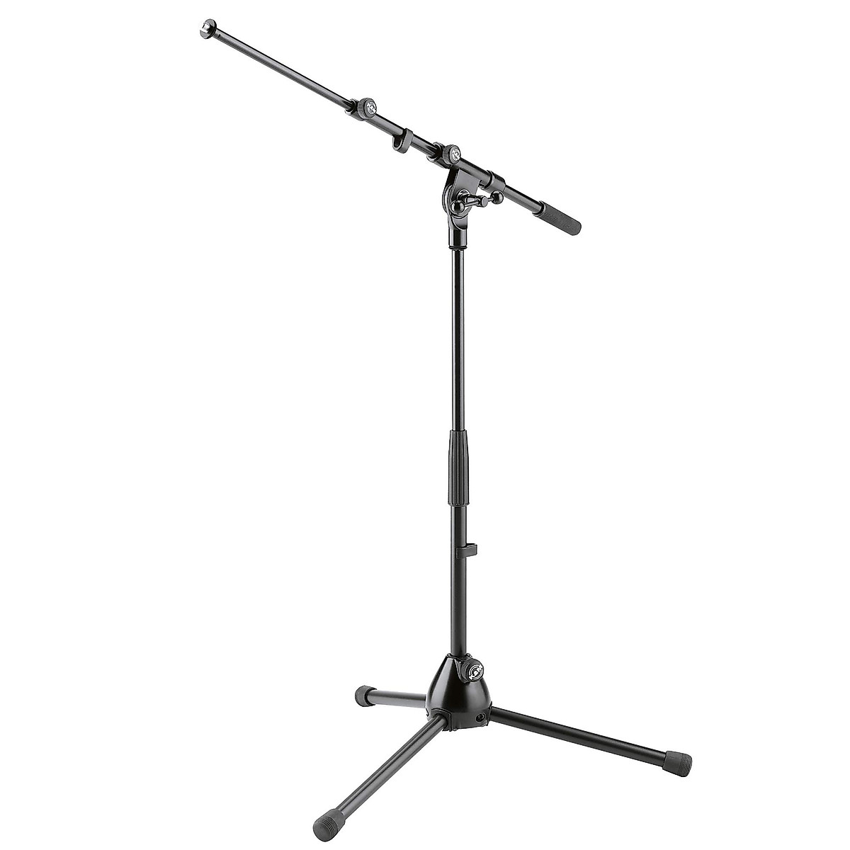 K&M - Konig & Meyer 25900.500.55 - Low Level Microphone/Telescopic 2-Piece Boom Arm Stand - Zinc die-cast base - Professional Grade for all Musicians - German Made - Black