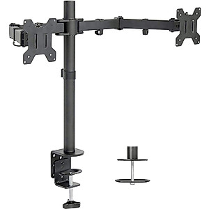 HP 22uh 21.5-inch Full HD 1920 x 1080 LED Backlit LCD Monitor 2-Pack Bundle with HDMI, VGA, DVI Ports, and Desk Mount Clamp Dual Monitor Stand