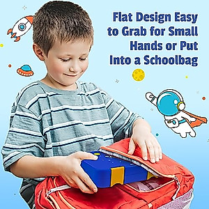 Ordiffo Bento Lunch Box for Kids, 4-6 Compartments with Leakproof Removable Compartment, Dishwasher Safe, Pre-School Kid Toddlers Daycare Lunches Snack Container for Boys, Space Astronaut