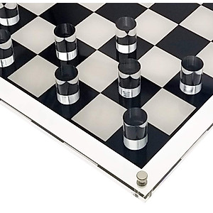 OnDisplay 3D Luxe Acrylic Checkers Set, Clear