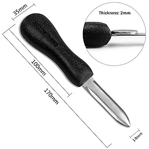 Zsirue Oyster Shucking Knife, 2.75" New Haven Style Oyster Shucker Clam Knife with Non-Slip Poly Handle, Seafood Opener Seafood Tools (Black)