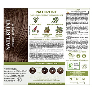 Naturtint 5G Light Golden Chestnut Permanent Hair Color (Pack of 6), Ammonia Free, Vegan, Cruelty Free, up to 100% Gray Coverage, Long Lasting Results (Packaging may vary)