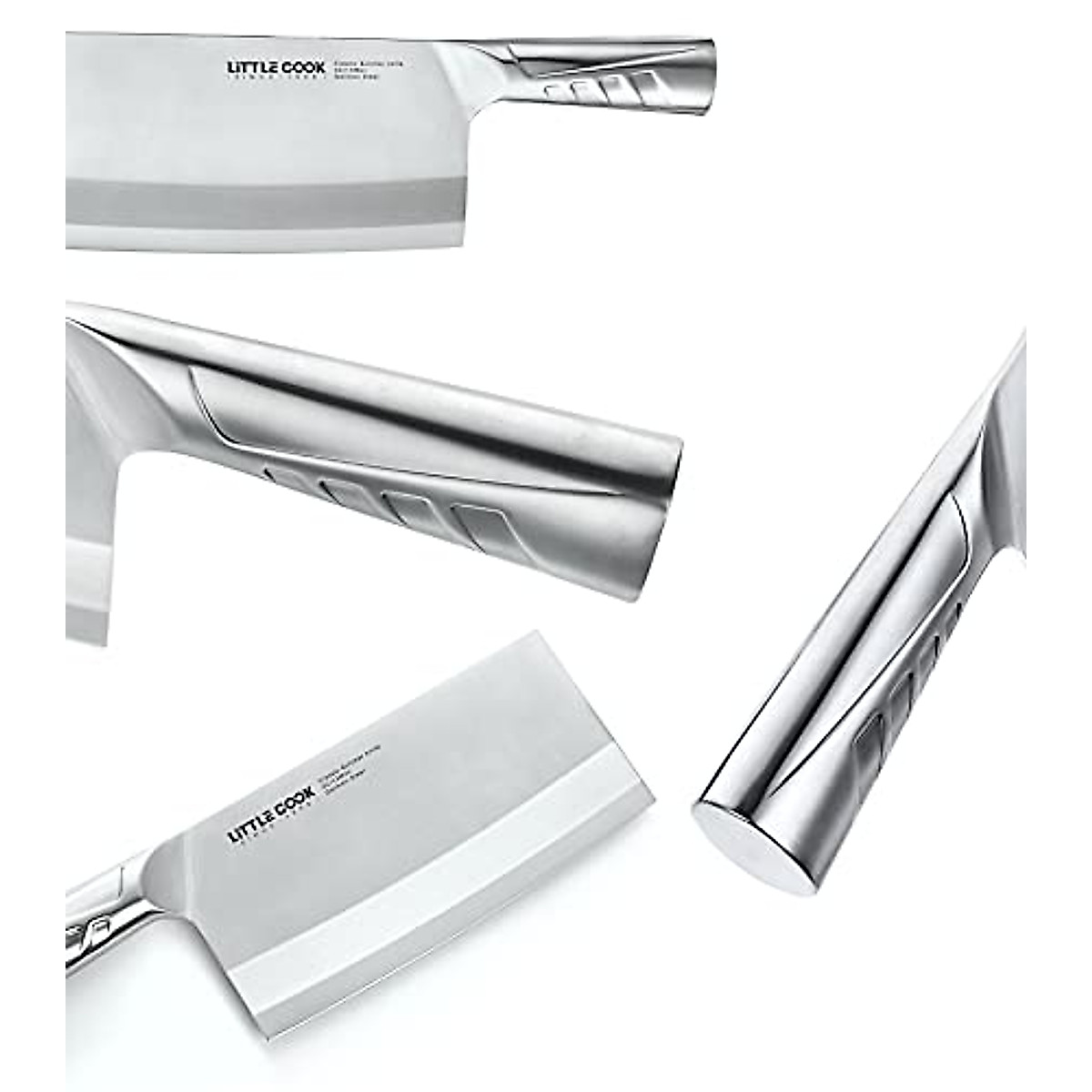 Meat cleaver, Little Cook 8 inch cleaver knife, Stainless steel butcher knife, Vegetable knife for Home Kitchen and Restaurant