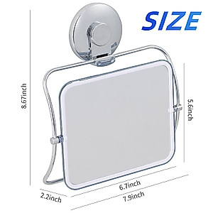 VELMADE Shower Mirror Fogless for Shaving Strong Suction Anti Fog Mirror for Shower Shatterproof Shaving Mirror Fog Free No Drilling Removable Waterproof Fogless Mirror for Bathroom, Gray