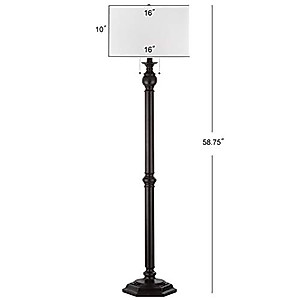 SAFAVIEH Lighting Collection Jessie Rustic Farmhouse Pull Chain Oil-Rubbed Bronze 59-inch Living Room Bedroom Home Office Standing Floor Lamp (LED Bulb Included)