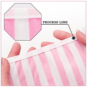 GCQQ 40Ft Pink White Party Decoration, 42Pcs Large Striped and Checkered Fabric Banner Garland, Triangle Banner Flags for Valentine's Pink Party, Wedding, Bridal Baby Shower, Home Nursery Decoration