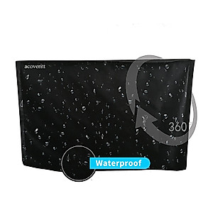 acoveritt Outdoor 55" TV Set Cover,Scratch Resistant Liner Protect LED Screen Best-Compatible with Standard Mounts and Stands (Black)