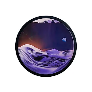 TBBA Moving Sand Art Picture Round Frame Sandscapes, Wall Decor Hanging Decorations Wall Sculptures, 360 degree Rotation for Home Bedroom Bathroom Kitchen Garden 44CM