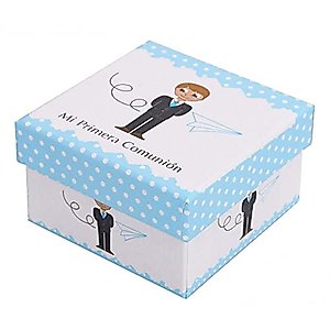 Santiago y Cia Children's Communion Lined Cardboard Box, 9 x 9 x 5 cm, Storage Boxes, Multicoloured, Not Applicable