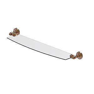 Allied Brass WP-33/24 Waverly Place 24 Inch Glass Shelf, Brushed Bronze