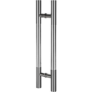 Modern Entry Door Handle Push Pull Door Handle, Double Sided H-Shape Round Handles, Brushed Stainless Steel Interior Exterior Sliding Barn Door Hardware Pulls ( Color : Frosted , Size : 50cm/19.7in -