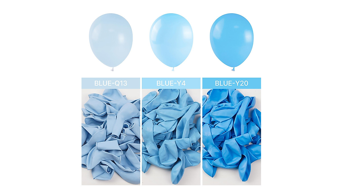 PartyWoo Baby Blue Balloons Pack of 140 for Baby Shower & Party