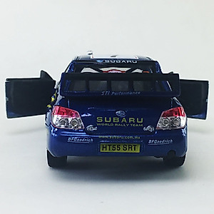 Kinsmart 2007 Subaru Impreza WRC #7, Blue Color 1:36 DieCast Model Toy Car Collection Collectible